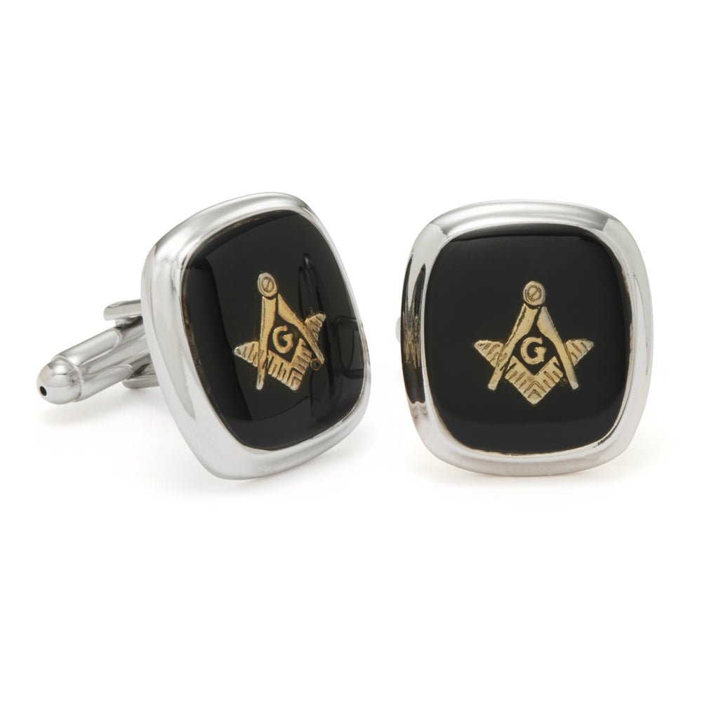 Gold Tone Jet Swirl Masonic Cuff Links - Made in the USA | Anson ...