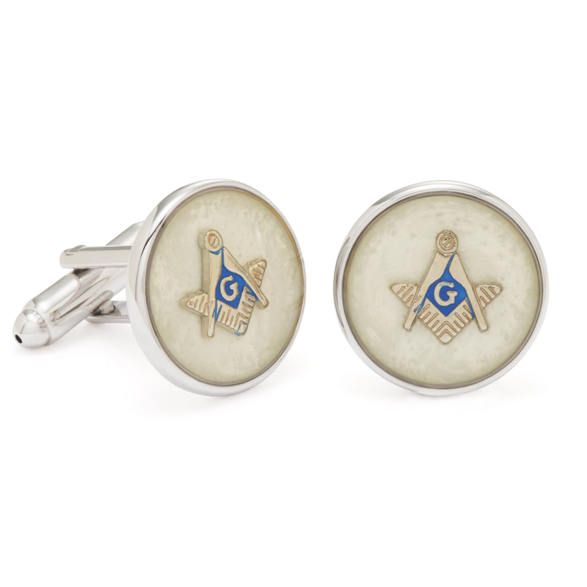 Gold Tone Jet Swirl Masonic Cuff Links - Made in the USA | Anson ...